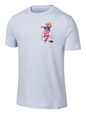 JORDAN X Zion Crossover Alphabet Printing Round Neck Short Sleeve White T-shirt - Multi-color