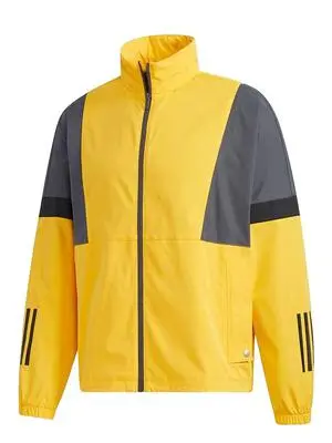 Adidas Sporty Track Jacket With Paneled Design - Gold