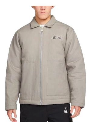 JORDAN Alphabet Printing Zipper Jacket - Gray