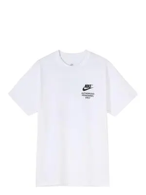Nike Printing Alphabet Logo Round Neck Cotton Short Sleeve White - Multi-color