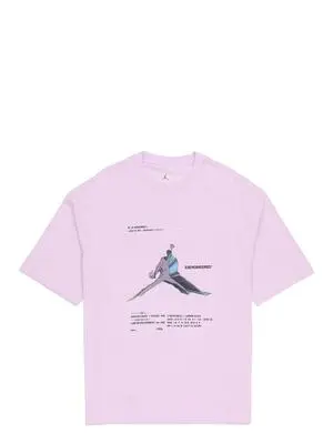 JORDAN 23 Engineered Casual Breathable Large Logo Printing Round Neck Short Sleeve Pink Purple - Default Color