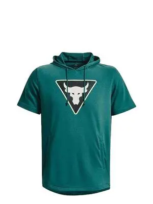 Under Armour Project Rock Terry Short Sleeve Hoodie - Teal
