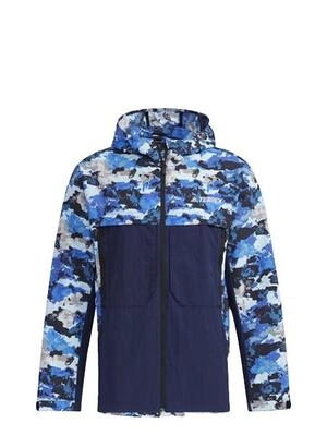 Adidas Camouflage Splicing Hooded Jacket - Blue