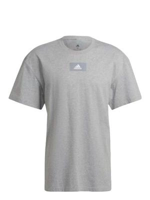 Adidas Fv T Solid Color Logo Athleisure Casual Sports Round Neck Short Sleeve Gray - Multi-color