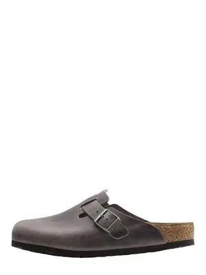 BIRKENSTOCK Boston Soft Footbed Oiled Leather Clogs - Grey