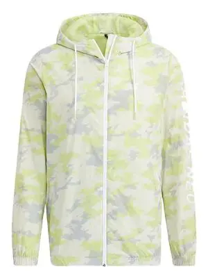 Adidas Hooded Camouflage Jacket - Green/white
