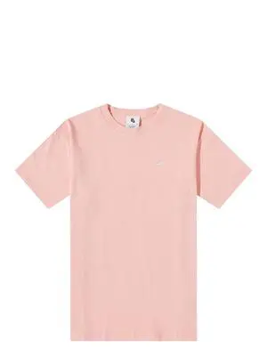 Nike Solid Color Cotton Embroidered Logo Round Neck Short Sleeve Pink T-shirt - Default Color