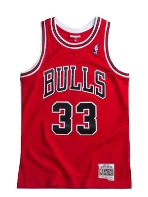 Mitchell & Ness Nba Scottie Pippen 33 Chicago Bulls Retro Jersey - Red