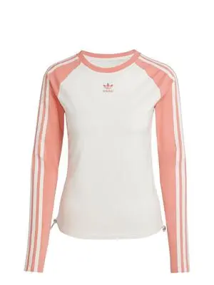 Adidas Originals Slim Fit Long Sleeve Tee - Core White/wonder Clay