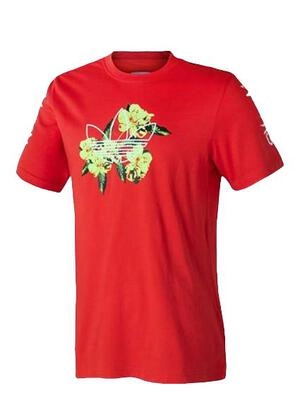 Adidas Originals Sports Round Neck Short Sleeve Pink Red - Pinkred