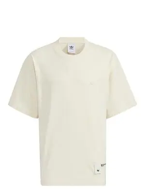 Adidas Originals Zipper Ss Tee Solid Color Sports Round Neck Short Sleeve Creamy White - Multi-color