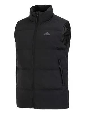 Adidas Puffer Down Vest With Stand Collar - Black
