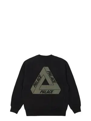 PALACE Tri-ferg Slub Crew Sweater - Black