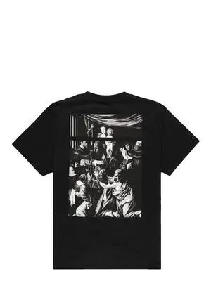Off-White Ss20 Caravaggio Square Back Logo-print Loose Short Sleeve - Black
