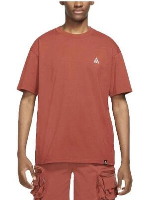 Nike Men's Nike Acg Sports Solid Color Round Neck Short Sleeve Red Brown T-shirt Default Color