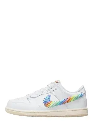 Nike Dunk Low Se "rainbow Lace Swoosh White - White/multi-color/dark Pony