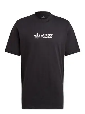 Adidas Originals Solid Color Logo Sports Short Sleeve Black - Default Color