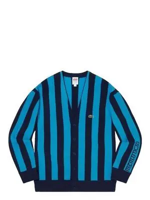 Supreme X Lacoste Striped Cardigan - Blue