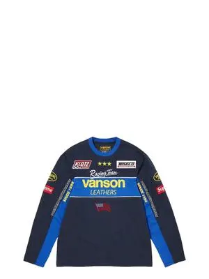 Supreme X Vanson Leathers Racing Team Long Sleeve T-shirt - Navy