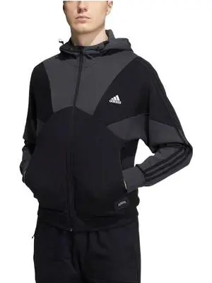 Adidas Casual Sports Hooded Splicing Jacket - Multi-color