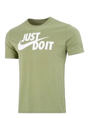 Nike Men's Nike Large Alphabet Logo Printing Breathable Round Neck Casual Sports Short Sleeve Green T-shirt Default Colorway