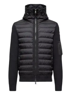 Moncler Moncler Padded Wool Zip-Up Hoodie Black