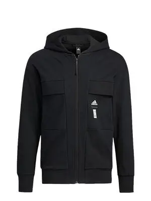 Adidas Solid Color Knit Hooded Jacket - Multi-color