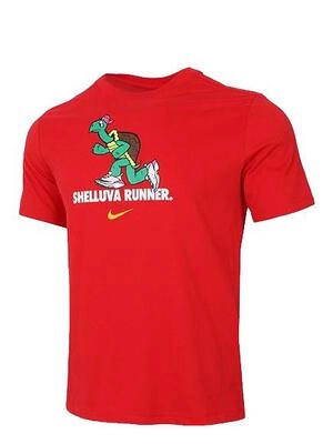 Nike Dri-fit Graphic Print Short Sleeve T-shirt - Red