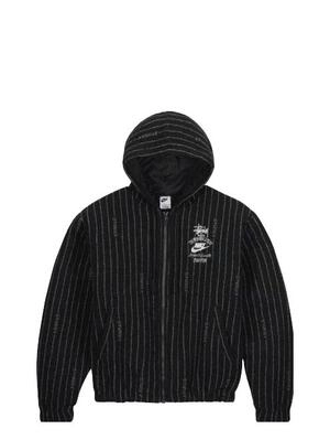Nike X Stussy Stripe Wool Zip-up Hoodie - Black