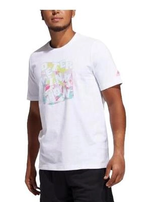 Adidas Minimalistic Alphabet Printing Casual Round Neck Short Sleeve White T-shirt - Default Color