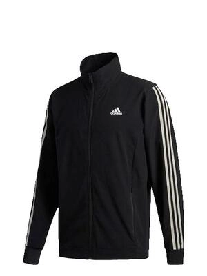 Adidas Cool Touch Track Jacket With Sporty Stripes - Black