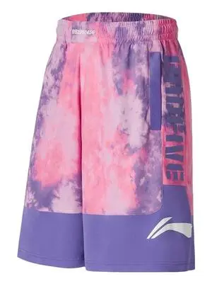 LI-NING Badfive Logo Basketball Shorts - Pink/purple