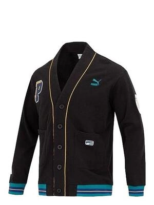PUMA Team Badge V-neck Jacket - Black