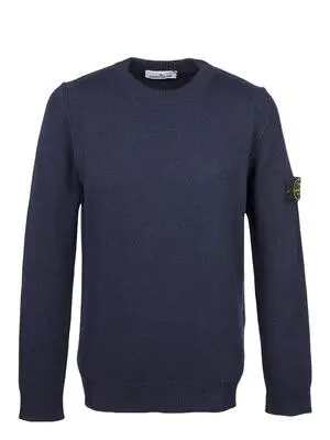 Stone Island STONE ISLAND Ribbed Crew Neck Pullover Navy