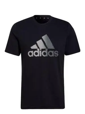 Adidas Large Logo Round Neck Short Sleeve Japanese Version Black T-shirt - Default Color