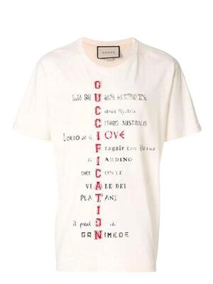 Gucci Alphabet Printing Short Sleeve Creamy White - Default Color