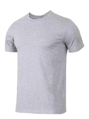 Nike Solid Color Cotton Round Neck Short Sleeve Gray T-shirt - Default Color