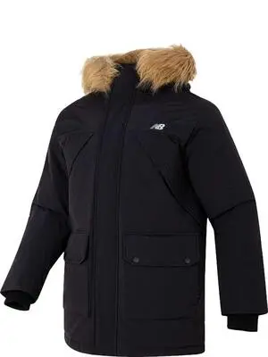 NEW BALANCE New Balance Hooded Down Parka With Fur Trim