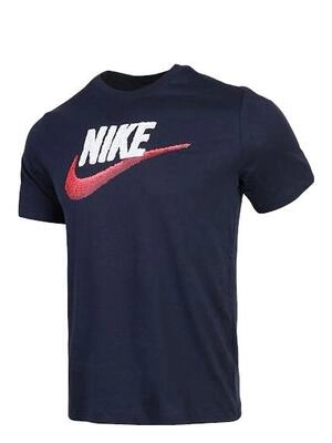 Nike Logo Round Neck Short Sleeve - Black