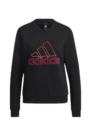 Adidas Printing Logo Round-neck Sweatshirt - Black
