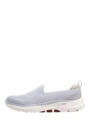Sketchers Go Walk Slip-in Athletic Shoes - Light Grey/pink