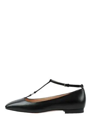 Gucci Gucci Monogram Leather Ballet Flats Black