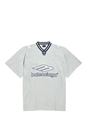 Balenciaga 3b Football V-neck T-shirt Oversized - New Grey