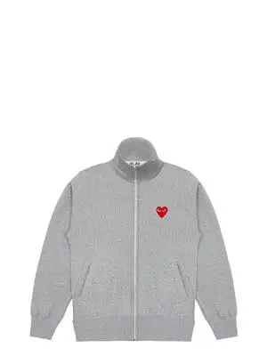 Play Comme Des Garcon Zip Up Crewneck Sweatshirt - Grey