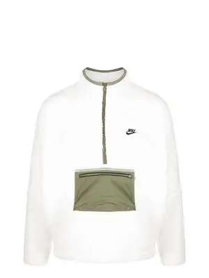 Nike Club Fleece Half-zip Anorak Plush Jacket - Sail/medium Olive