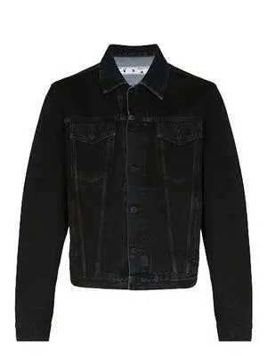 Off-White Fw20 Arrow Printed Denim Jacket - Black