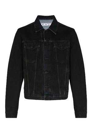 Off-White Fw20 Arrow Printed Denim Jacket - Black