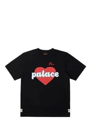 PALACE X Evisu Heart T-shirt 'black - Black/red