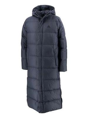 Adidas Down Hooded Long Jacket - Blue