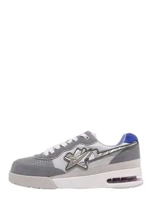 A BATHING APE A Bathing Ape X LDG Road Sta Leather Low Top Sneakers Grey